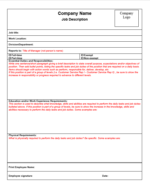 【Job Description】すぐに使える無料テンプレート集 (13+) | Global人事ラボ