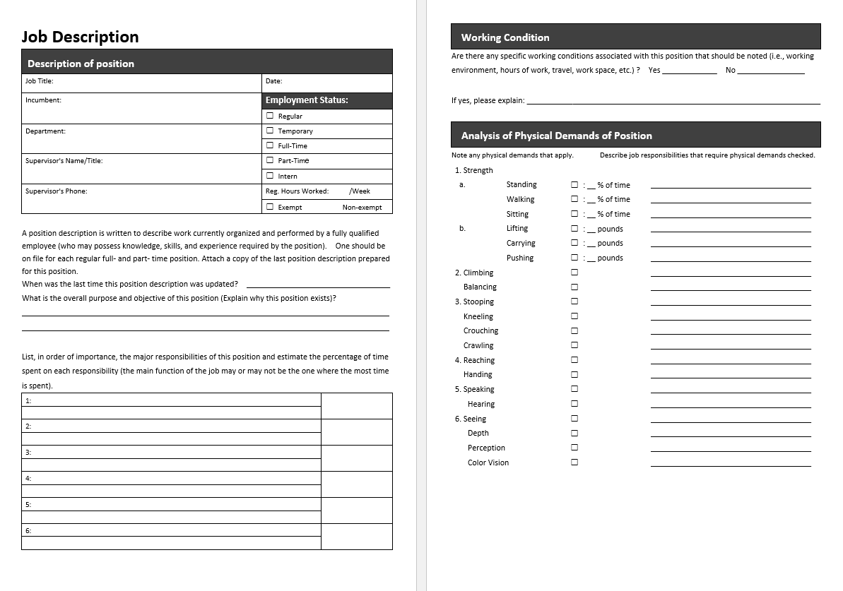 【Job Description】すぐに使える無料テンプレート集 (13+) | Global人事ラボ